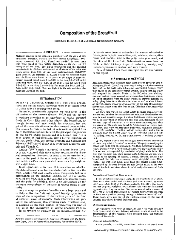 (PDF) Composition of the Breadfruit