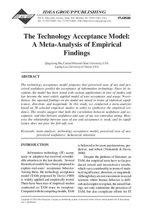 (PDF) The Technology Acceptance Model
