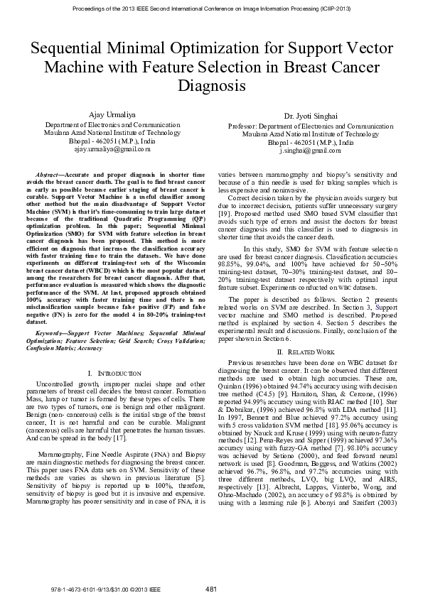 (PDF) Sequential minimal optimization for support vector machine with ...