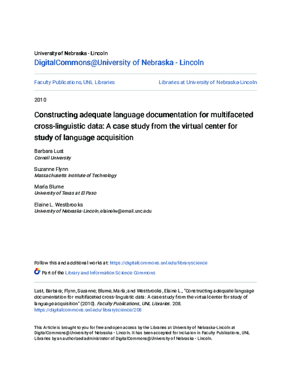 (PDF) Constructing adequate language documentation for multifaceted ...