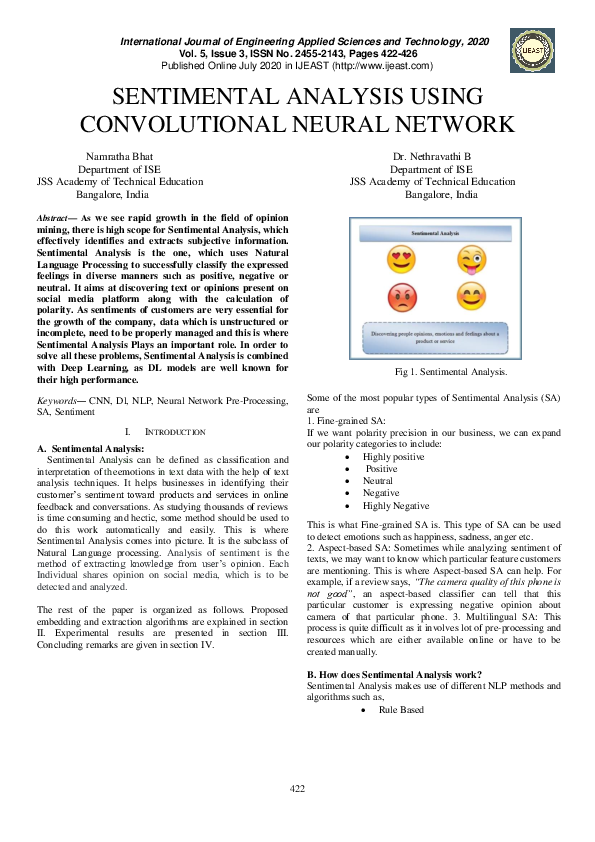 (PDF) Sentimental Analysis Using Convolutional Neural Network