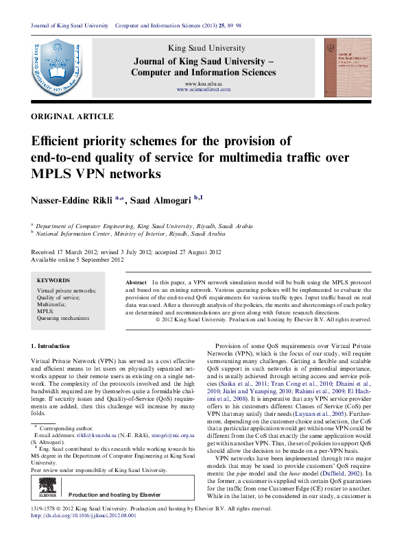 (PDF) Efficient priority schemes for the provision of end-to-end quality of service for ...