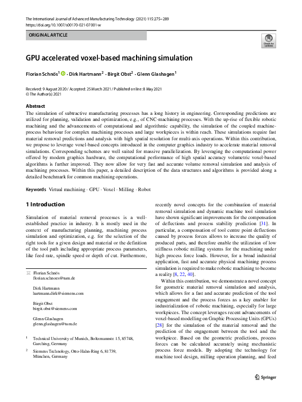 (PDF) GPU accelerated voxel-based machining simulation