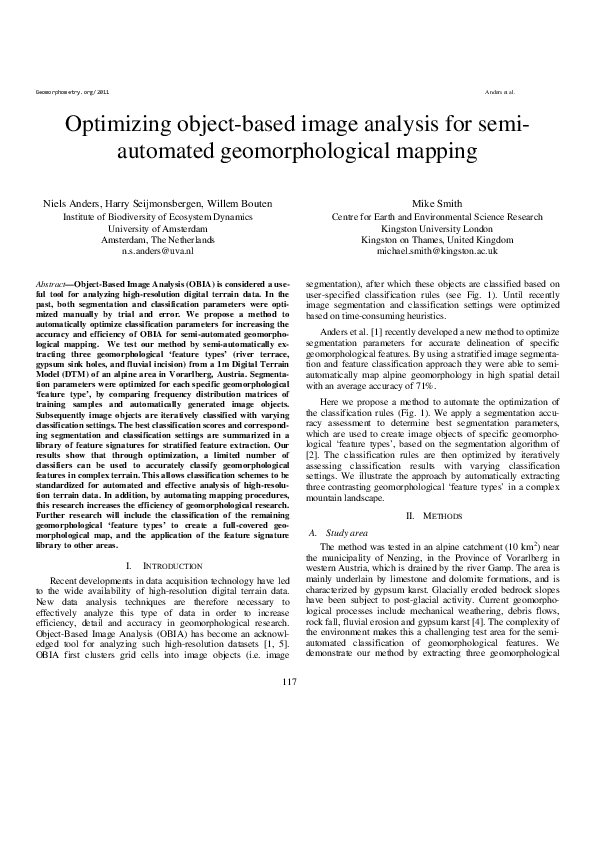 (PDF) Automated OBIA for Geomorphological Mapping