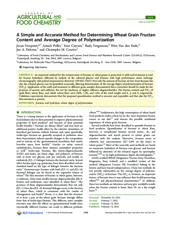 (PDF) A Simple and Accurate Method for Determining Wheat Grain Fructan ...