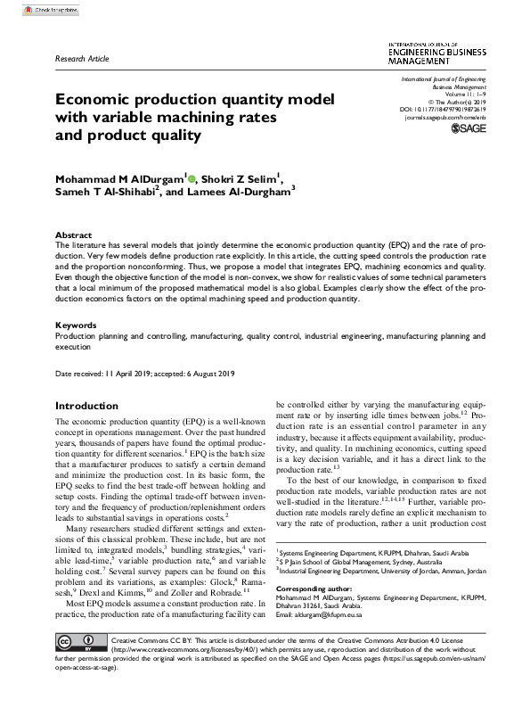 (PDF) Economic production quantity model with variable machining rates ...