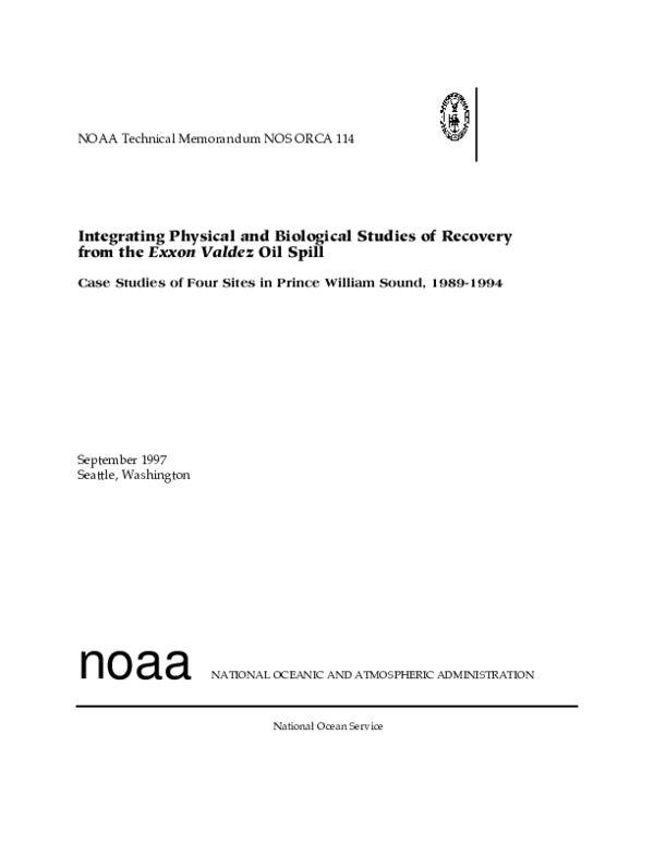 (PDF) Integrating Physical and Biological Studies of Recovery from the ...