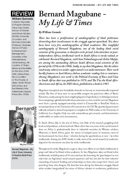 (PDF) Bernard Magubane - My Life & Times