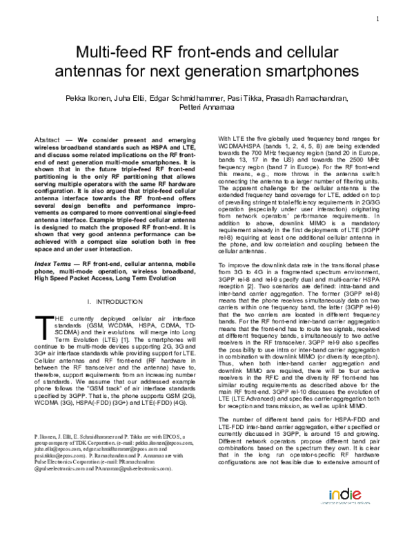 (PDF) Multi-feed RF front-ends and cellular antennas for next ...