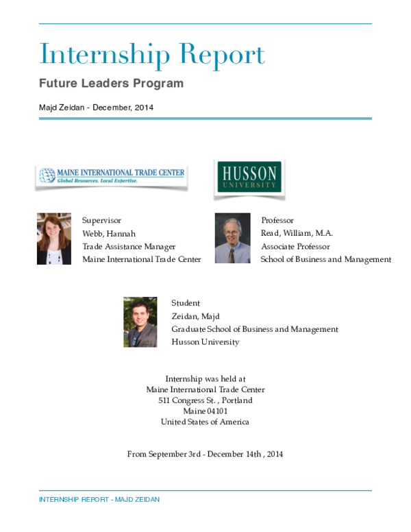 (PDF) Internship Report Future Leaders Program at Maine International ...