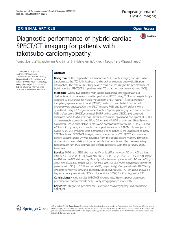 (PDF) Diagnostic performance of hybrid cardiac SPECT/CT imaging for ...