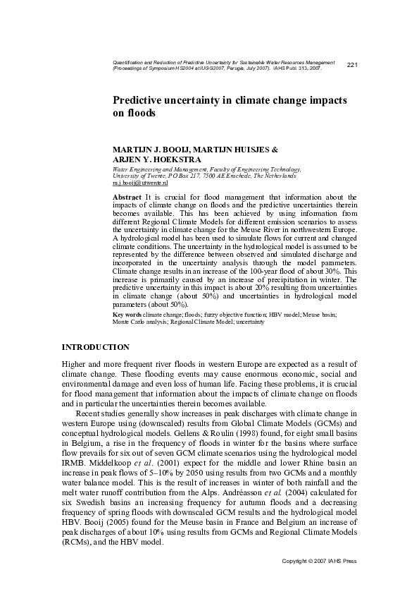 (PDF) Uncertainty in Climate Change's Impact on Flooding