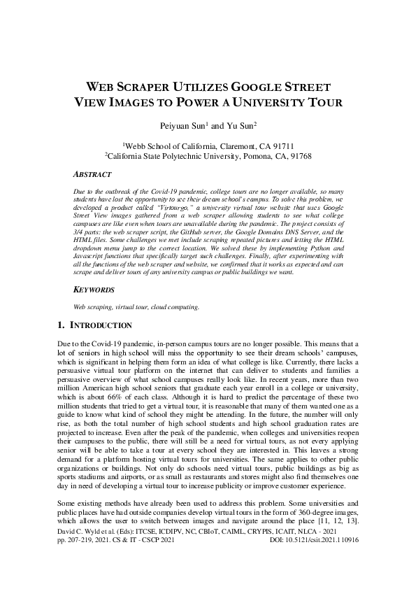 (PDF) Web Scraper Utilizes Google Street view Images to Power a ...