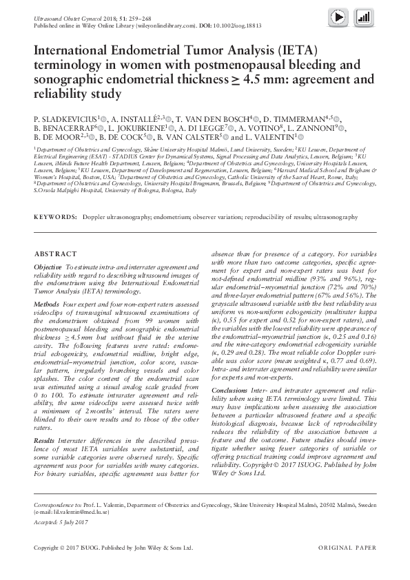 (PDF) International Endometrial Tumor Analysis (IETA) terminology in ...