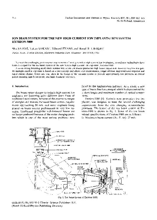 (PDF) Ion beam system for the new high current ion implantation system ...