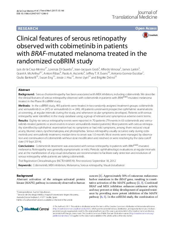 (PDF) Clinical features of serous retinopathy observed with cobimetinib ...