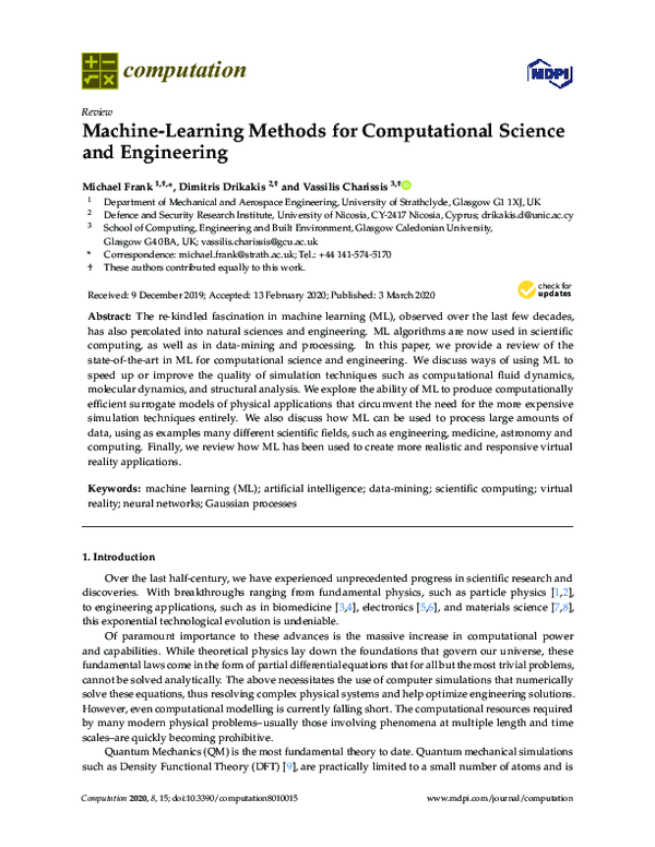 (PDF) Machine-Learning Methods for Computational Science and Engineering | VASSILIS CHARISSIS ...