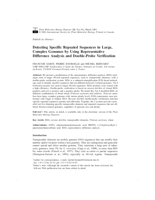 (PDF) Detecting specific repeated sequences in large, complex genomes by using representative ...