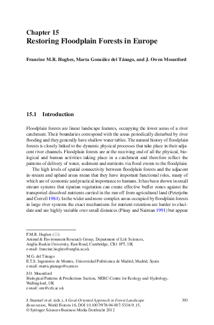 (PDF) Restoring Floodplain Forests in Europe
