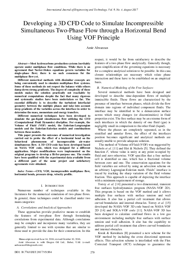 (PDF) Developing a 3D CFD Code to Simulate Incompressible Simultaneous Two-Phase Flow through a ...
