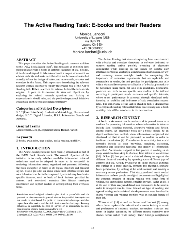 (PDF) The active reading task