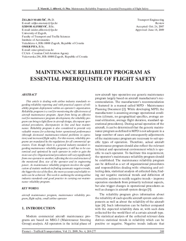 (PDF) Maintenance Reliability Program as Essential Prerequisite of ...