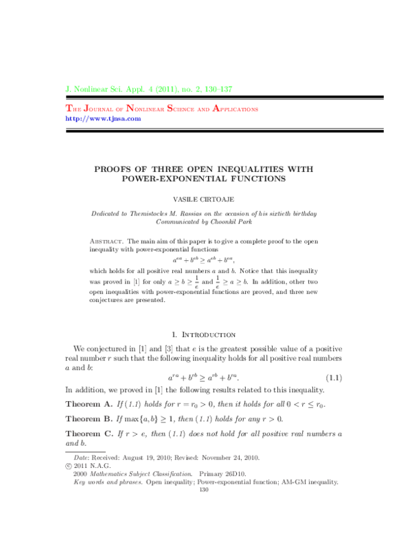 (PDF) Proofs of three open inequalities with power-exponential functions