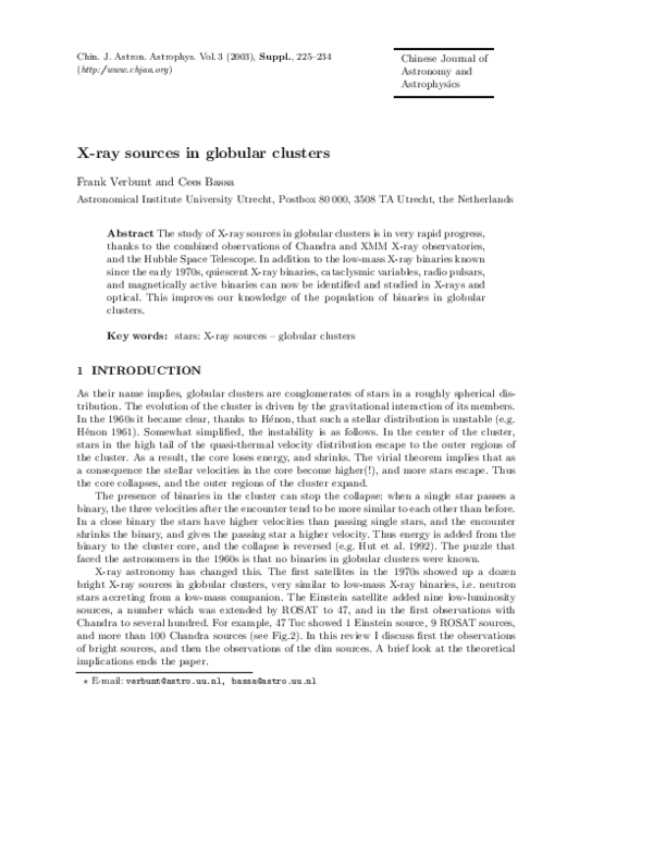 (PDF) X-ray sources in globular clusters