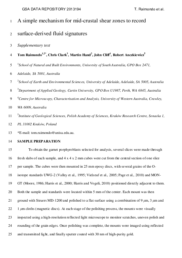 (PDF) A simple mechanism for mid-crustal shear zones to record surface ...