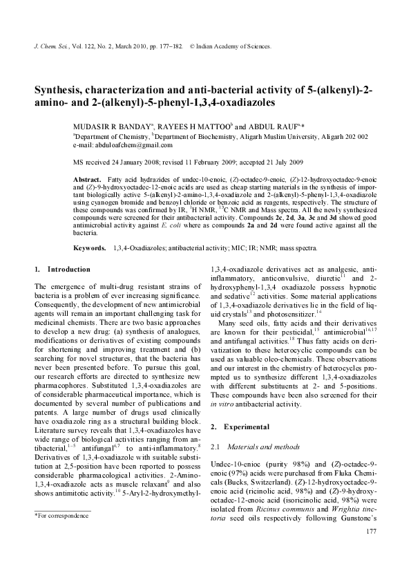 (PDF) Synthesis, characterization and antibacterial activity of Schiff-base