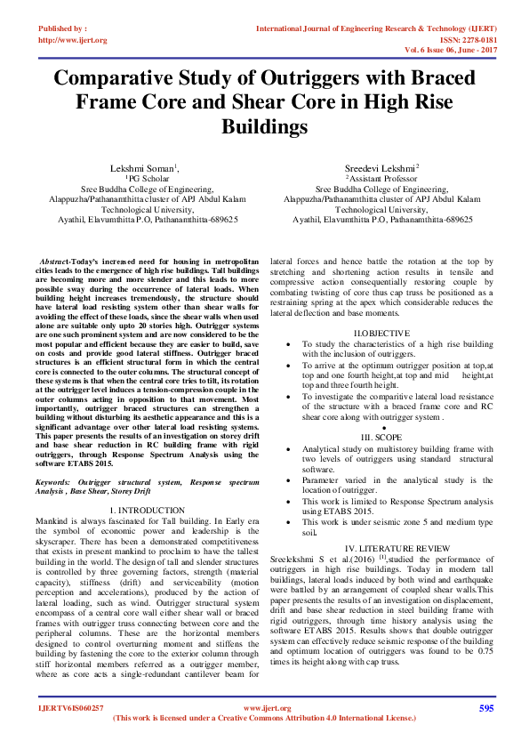 (PDF) Comparative Study of Outriggers with Braced Frame Core and Shear ...