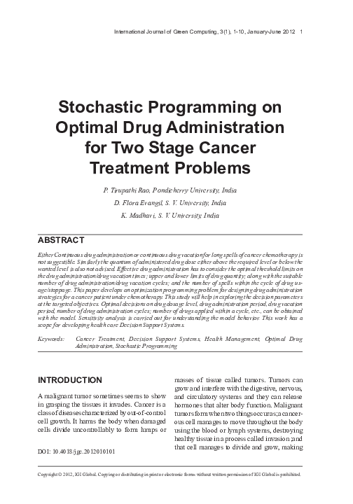 (PDF) Stochastic Programming on Optimal Drug Administration for Two ...