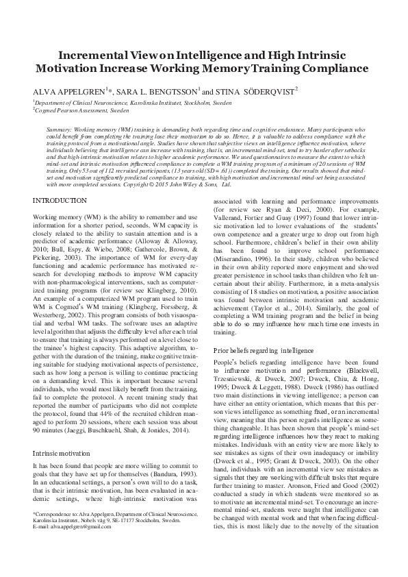 (PDF) Incremental View on Intelligence and High Intrinsic Motivation ...