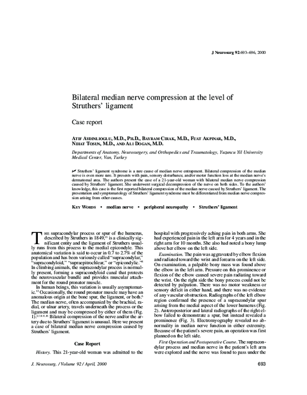 (PDF) Bilateral median nerve compression at the level of Struthers ...