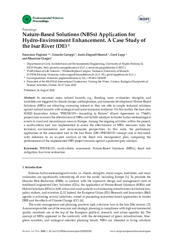 (PDF) Nature-Based Solutions (NBSs) Application for Hydro-Environment ...