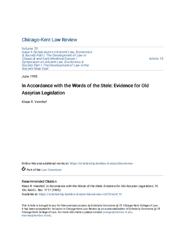 (PDF) In Accordance with the Words of the Stele: Evidence for Old ...