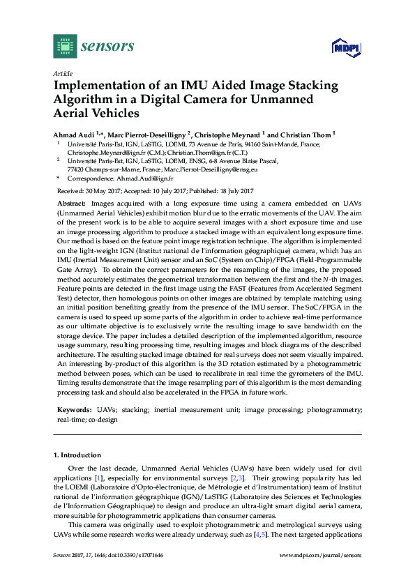 Pdf Implementation Of An Imu Aided Image Stacking Algorithm In A