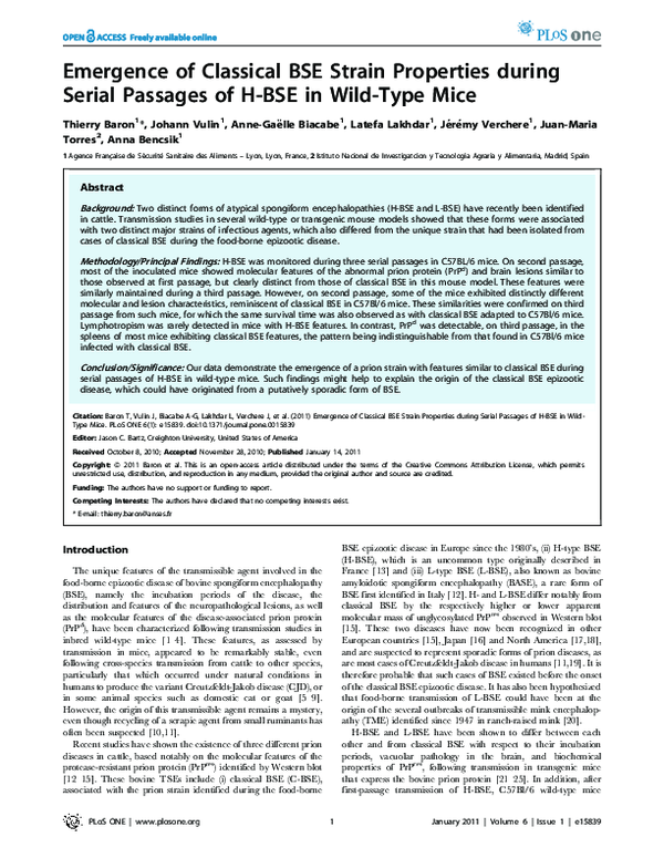 (PDF) Emergence of Classical BSE Strain Properties during Serial ...