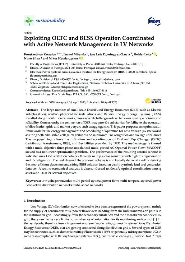 (PDF) Exploiting OLTC and BESS Operation Coordinated with Active ...