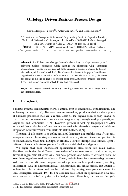 (PDF) Ontology-Driven Business Process Design
