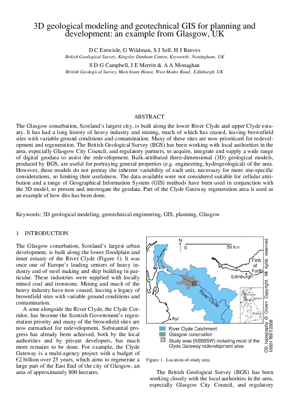 (PDF) 3D geological modeling and geotechnical GIS for planning and development: an example from ...
