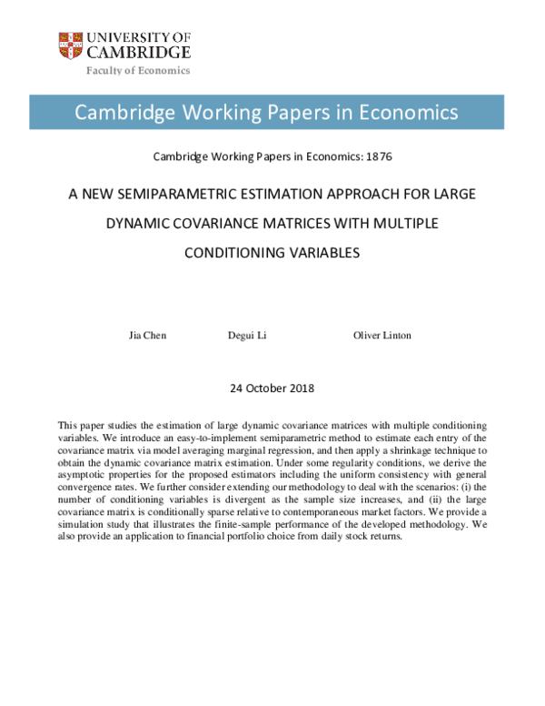 Pdf A New Semiparametric Estimation Approach Of Large Dynamic