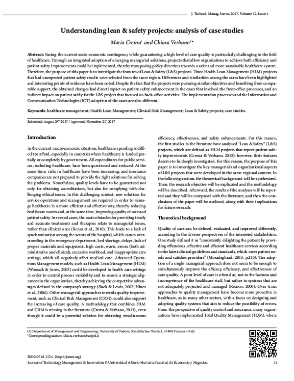 (PDF) Understanding lean safety projects: analysis of case studies ...