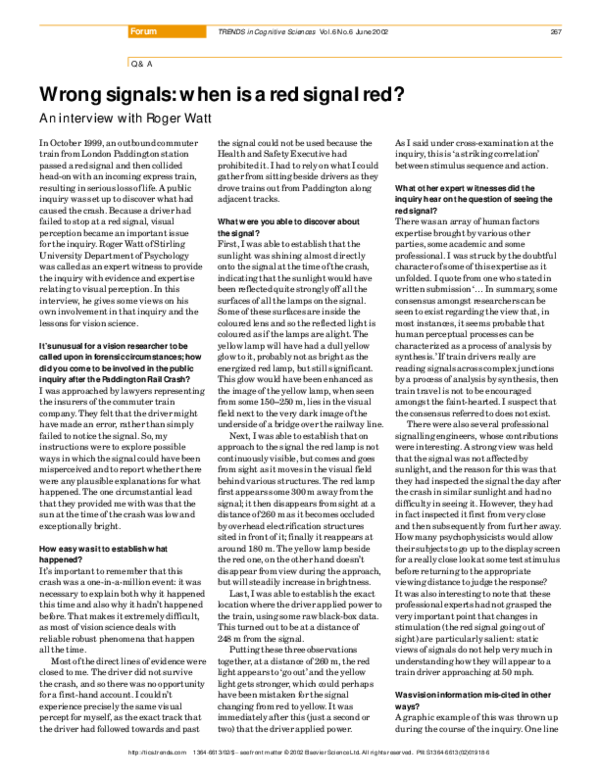 (PDF) Wrong signals: when is a red signal red?