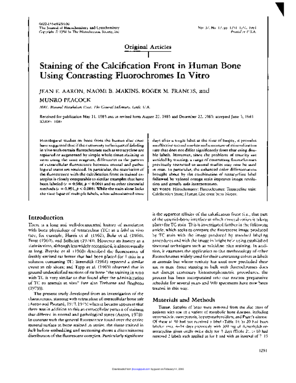(PDF) Staining of the calcification front in human bone using ...