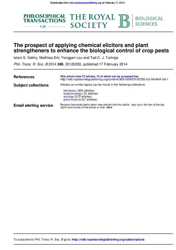 (PDF) The prospect of applying chemical elicitors and plant ...