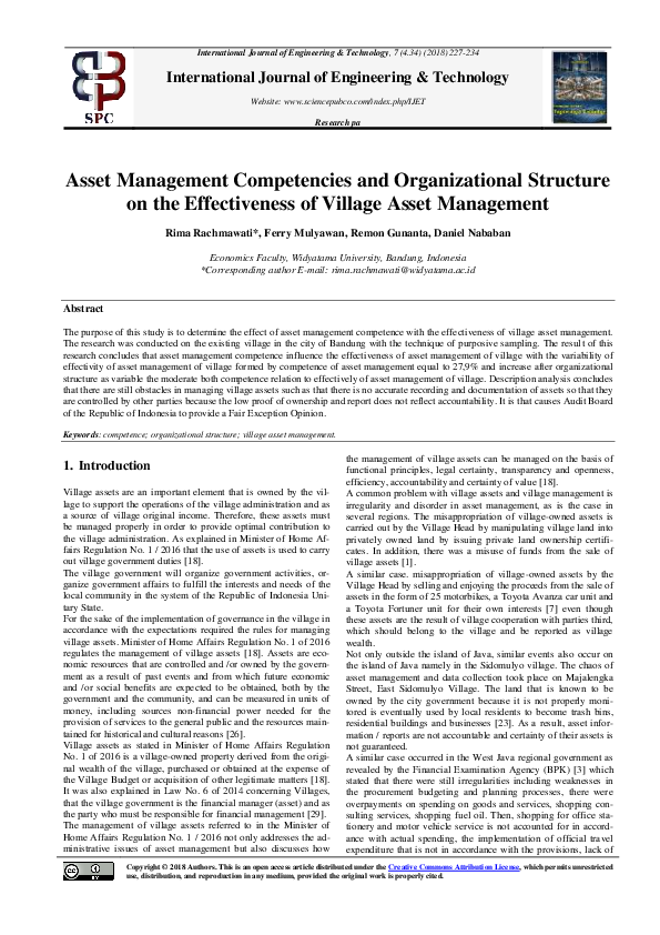 (PDF) Asset Management Competencies and Organizational Structure on the ...