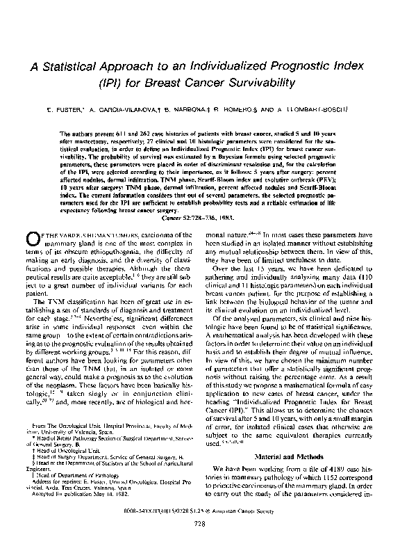 (PDF) A statistical approach to an individualized prognostic index (IPI ...