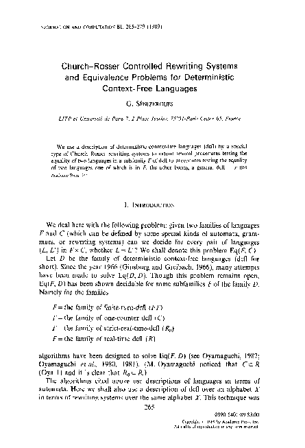 (PDF) Church-Rosser controlled rewriting systems and equivalence ...