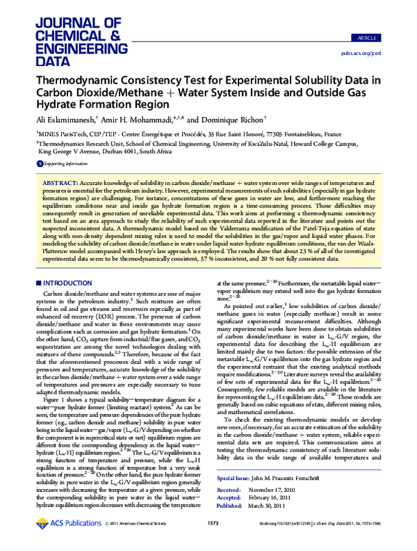 (PDF) Thermodynamic Consistency Test for Experimental Data of Salt ...